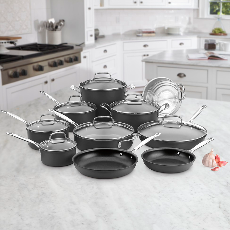 Cuisinart Chef's Classic Nonstick Hard Anodized 17 Piece Cookware Set ...